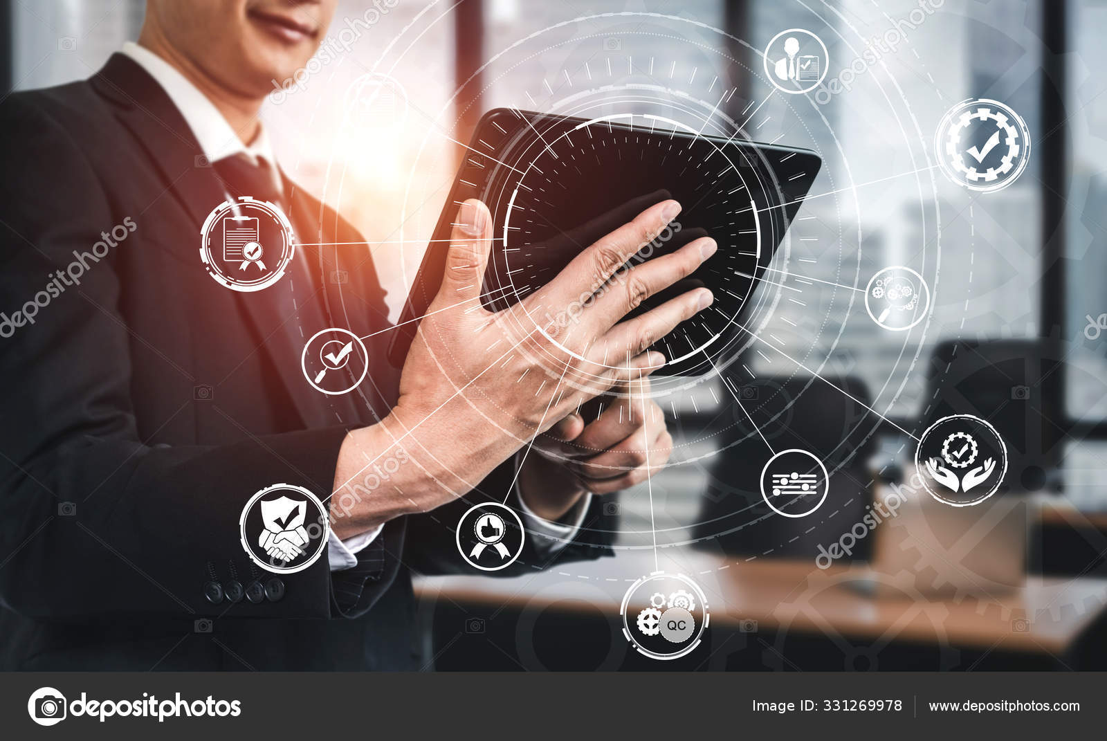 Quality Assurance Quality Control Concept Modern Graphic Interface ...