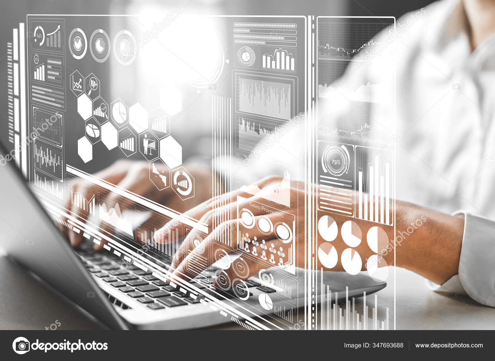 Data Analysis Business Finance Concept Graphic Interface Showing Future ...