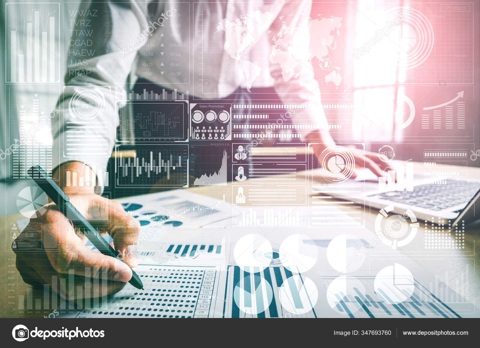 Data Analysis Business Finance Concept Graphic Interface Showing Future ...